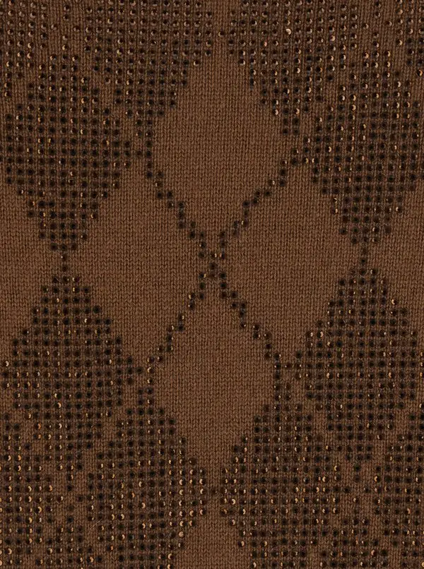 Max Mara Argyle-pattern Stud-embellished Sweater - Chestnut