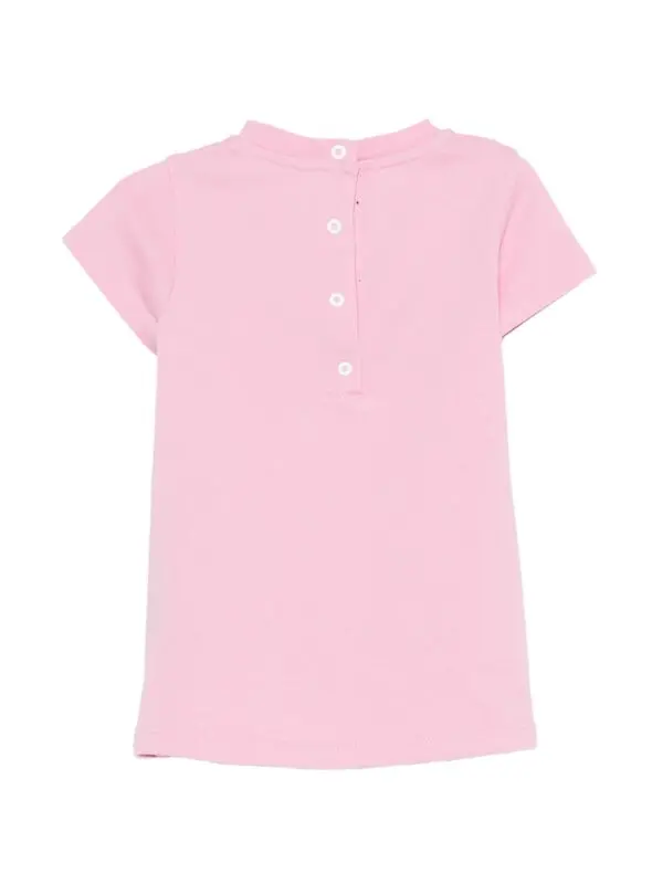 Balmain Round Neck Short Sleeve Dress With Letter Details