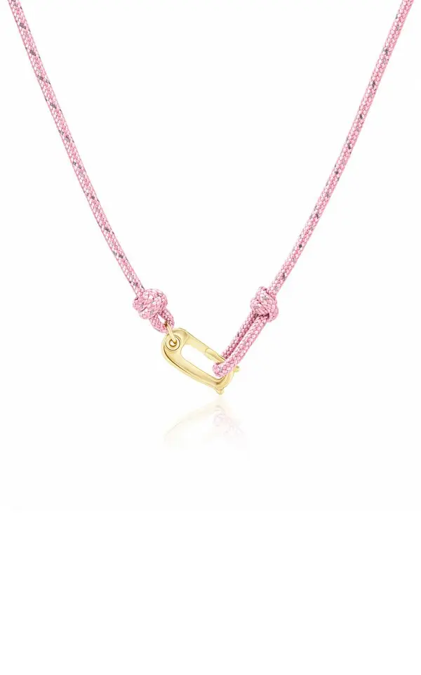 VICE VERSA 14k Yellow Lock It On Baby Pink Cord