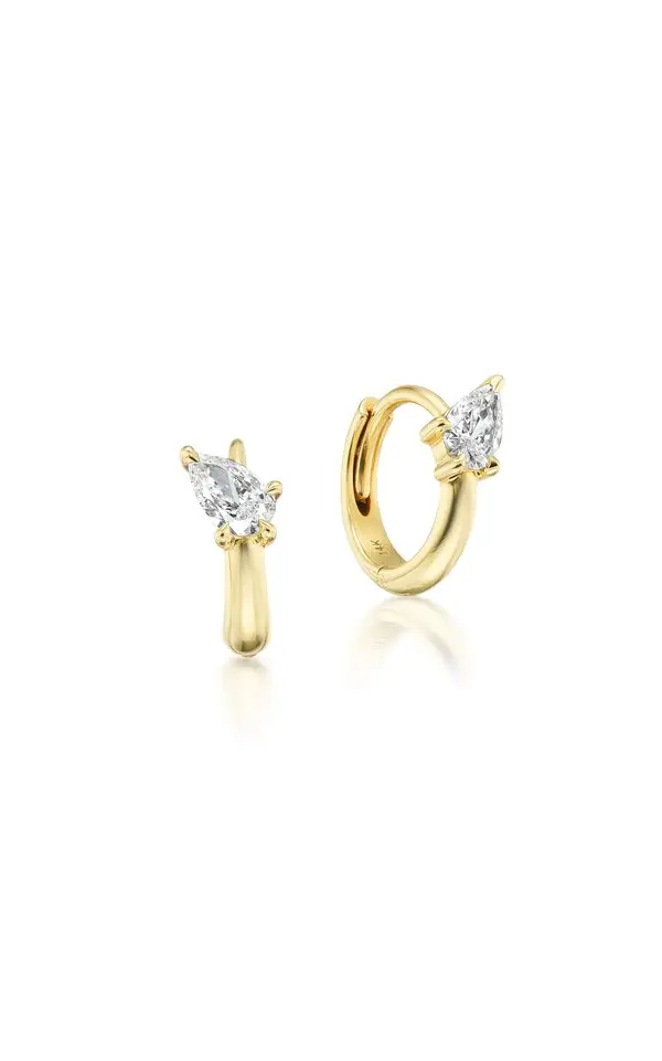 VICE VERSA 14k Yellow Bias Edge Huggies