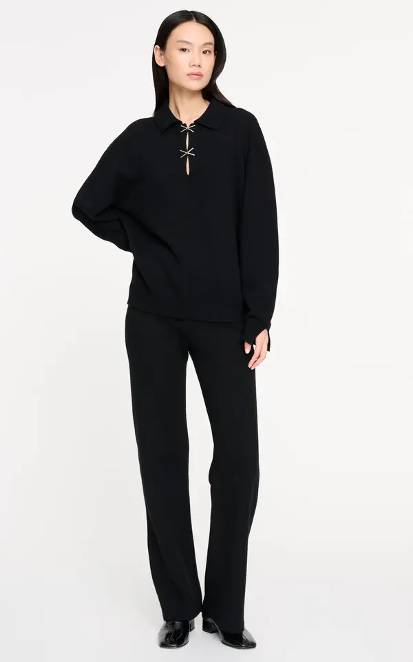 BARRIE Cashmere Sparkling Cross Polo Sweater