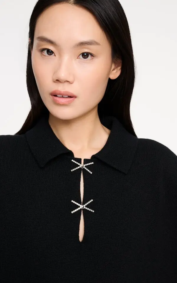 BARRIE Cashmere Sparkling Cross Polo Sweater