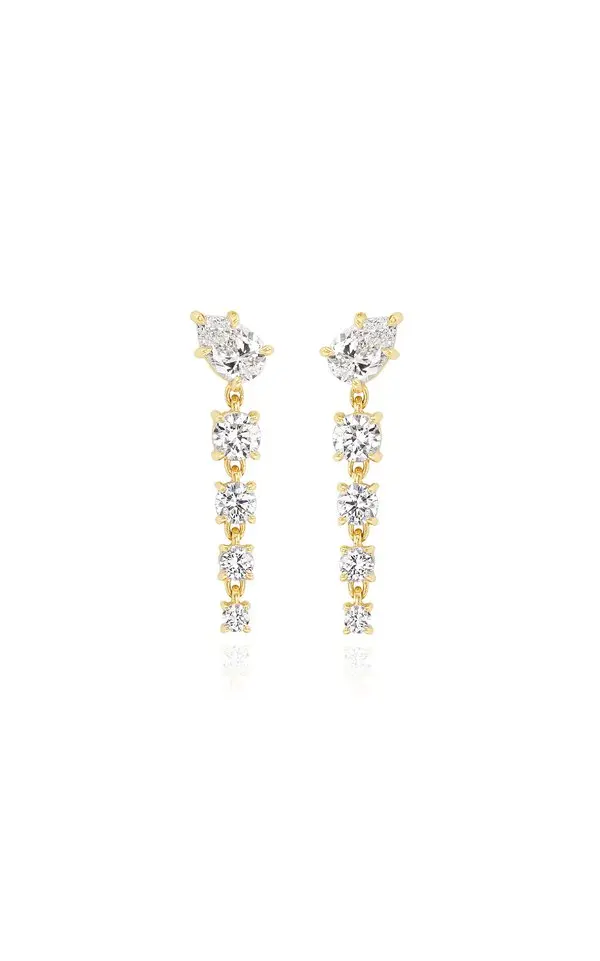 VICE VERSA 14k Yellow Bias Drop Earrings