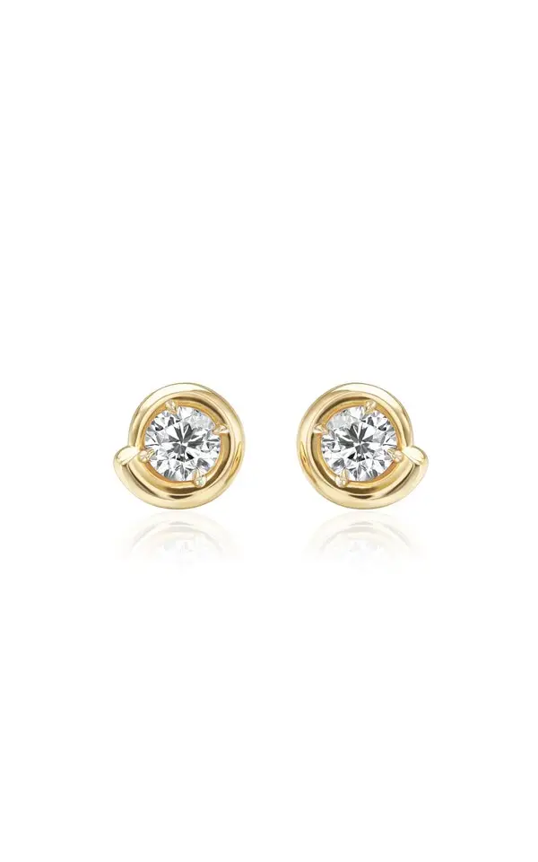 VICE VERSA 14k Yellow Diamond Stud Earrings