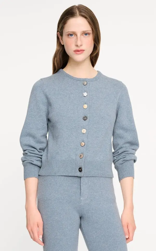 BARRIE Cashmere Mismatch Buttons Cardigan