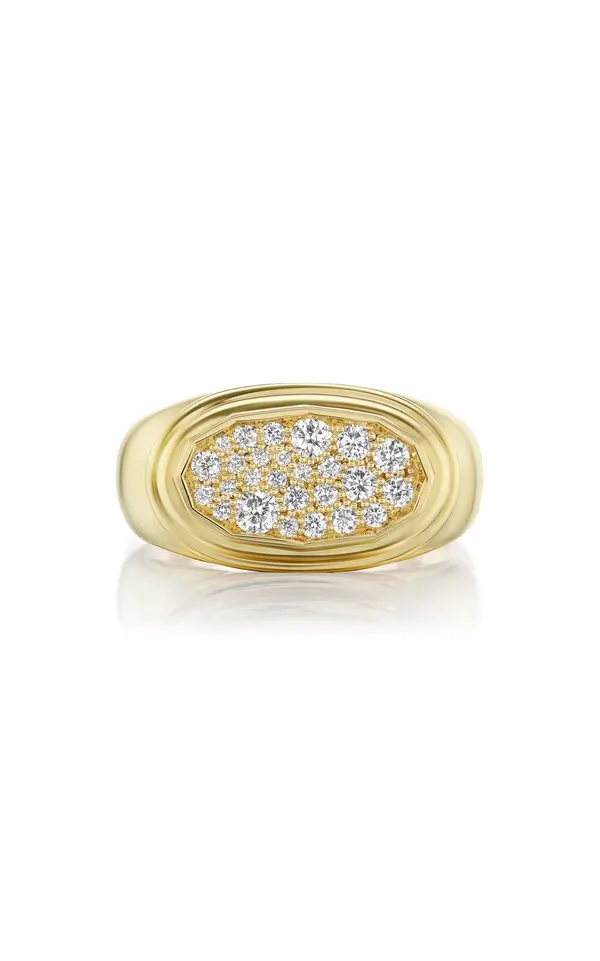 VICE VERSA 14k Yellow Pavé Diamond Pinky Ring