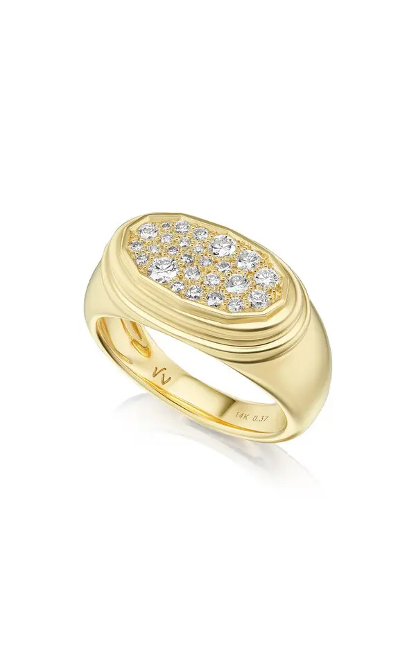 VICE VERSA 14k Yellow Pavé Diamond Pinky Ring