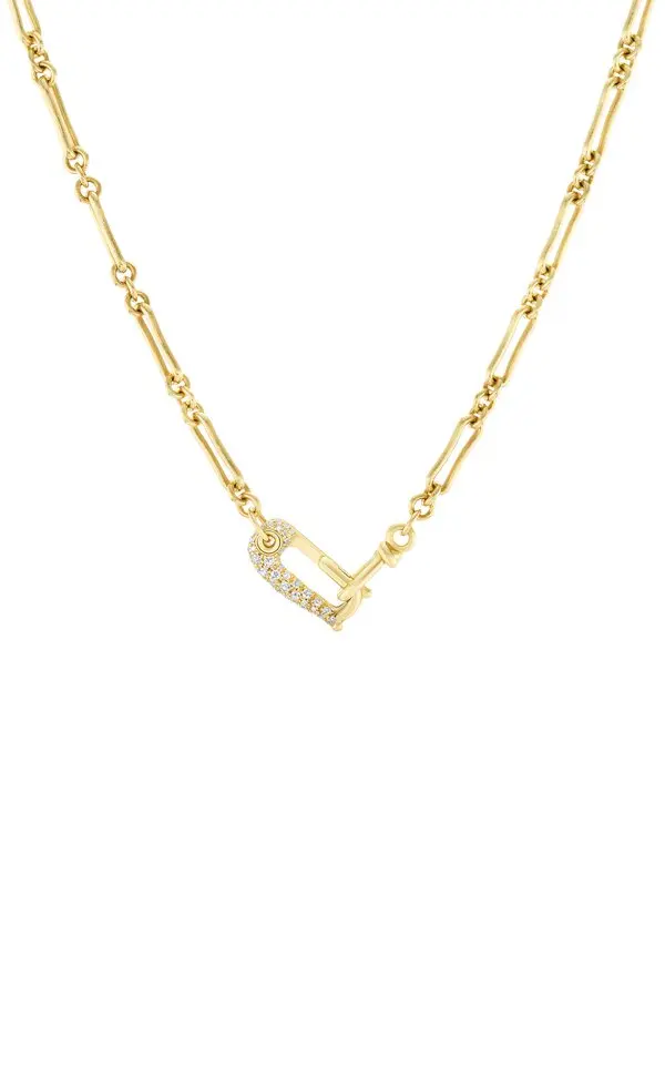 VICE VERSA 14k Yellow Diamond Lock It On Bone Chain