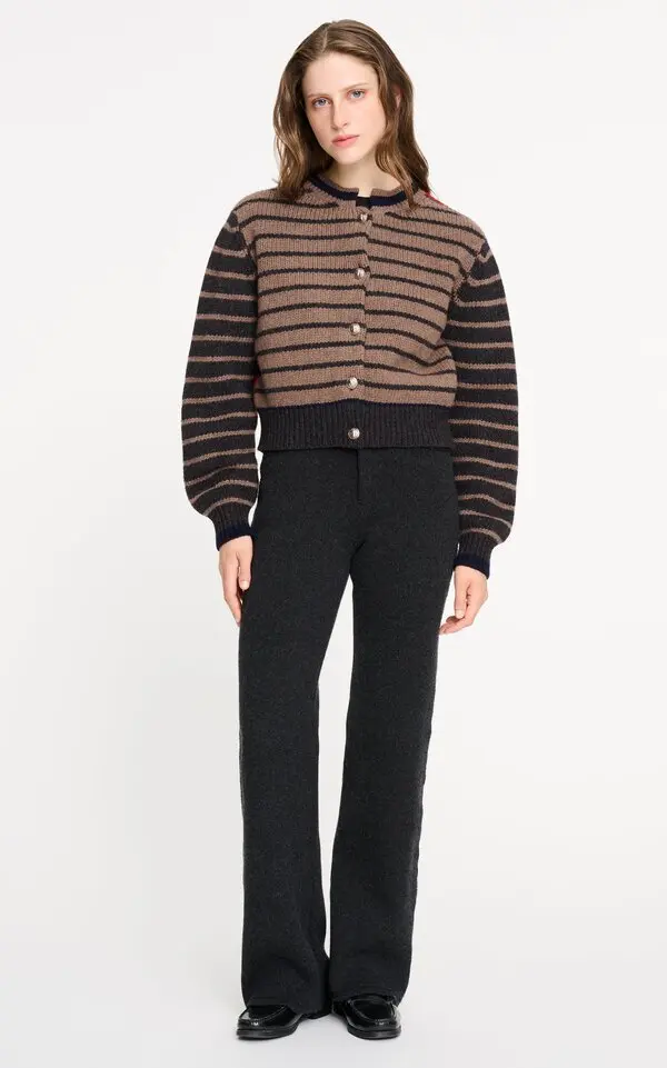 BARRIE Cashmere Chunky Stripes Cardigan