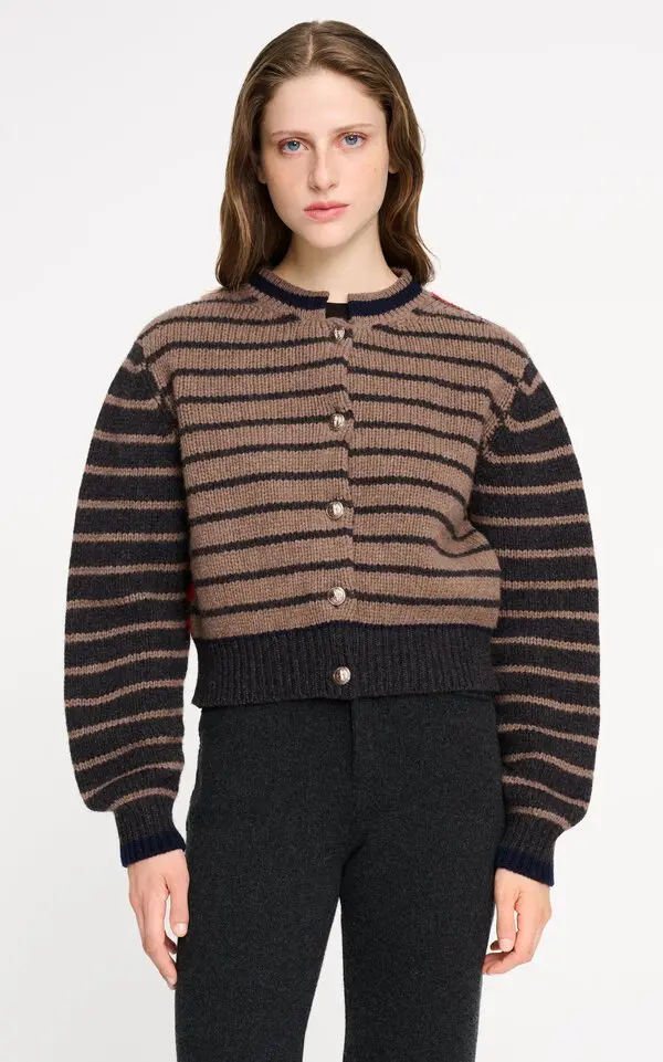 BARRIE Cashmere Chunky Stripes Cardigan