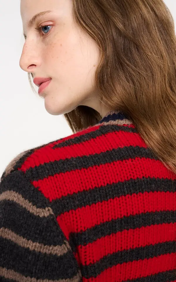 BARRIE Cashmere Chunky Stripes Cardigan