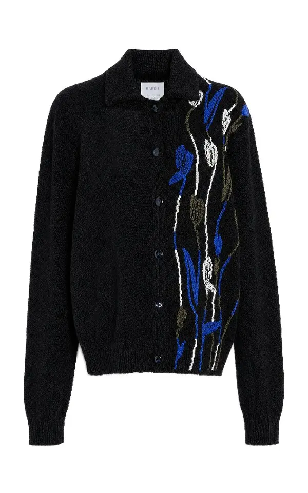 BARRIE Cashmere Stemline Shirt Cardigan - Black