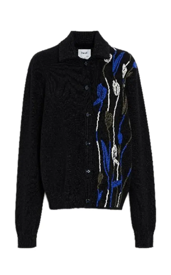 BARRIE Cashmere Stemline Shirt Cardigan - Black