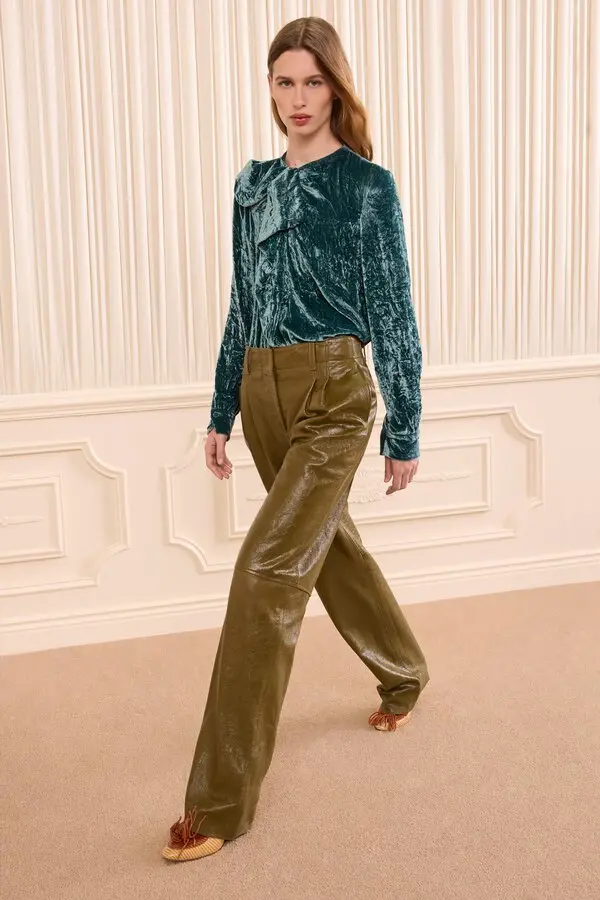 Ulla Johnson Vesa Long Sleeve Velvet Bow Blouse