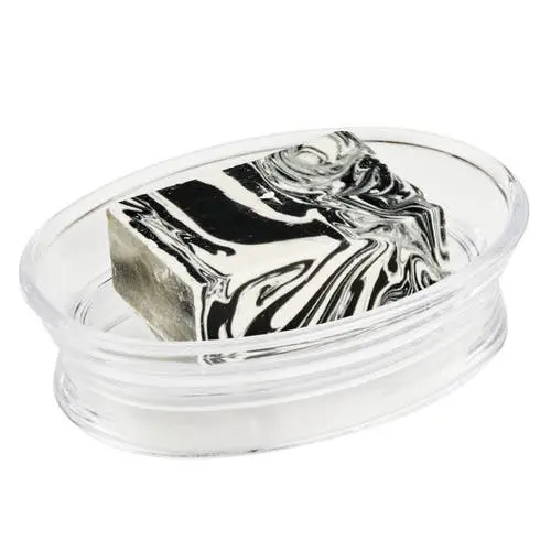IDESIGN Soap Dish For Bathroom Sinkelevated Oval Stand For Countertop