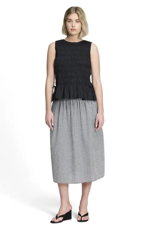 FINERY LONDON Malani Peplum Top - Black