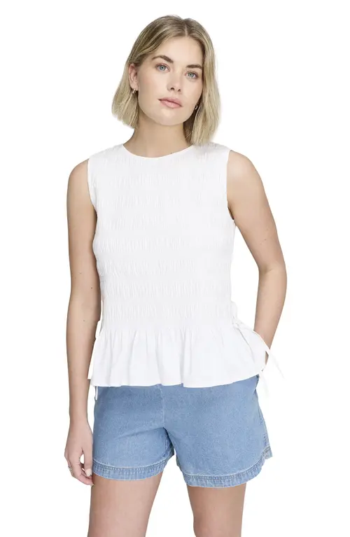 FINERY LONDON Malani Peplum Top - White