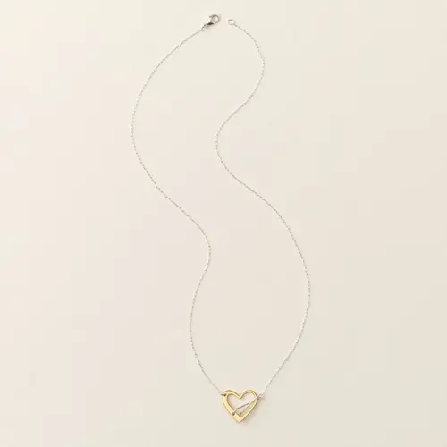 UNCOMMON GOODS Bronze Heart And Sterling Silver Infinity Pendant Necklace