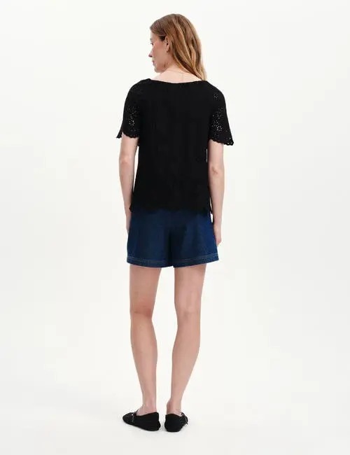 FINERY LONDON Ruthie Embroidered Cotton Top