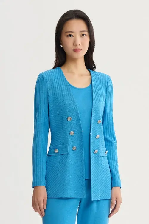 Ming Wang Textural Tonal Knit Jacket