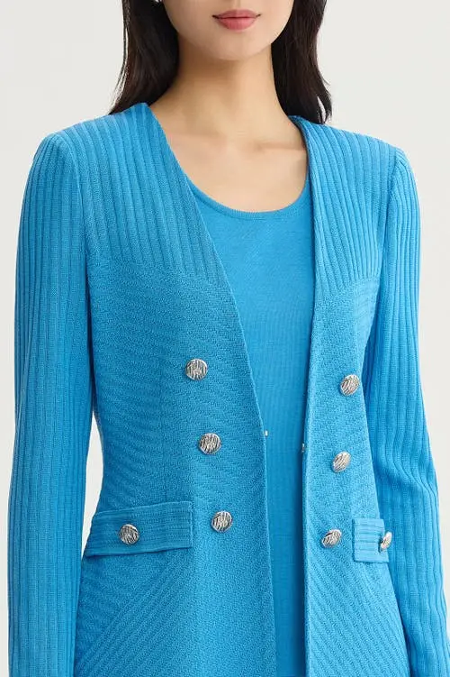 Ming Wang Textural Tonal Knit Jacket