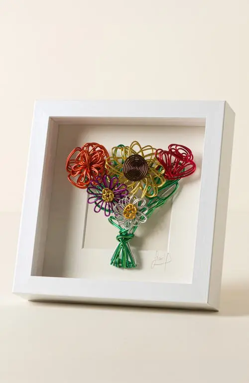 UNCOMMON GOODS Where Love Grows Framed Wire Bouquet - Multi