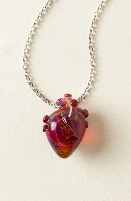 UNCOMMON GOODS Anatomical Glass Heart Necklace