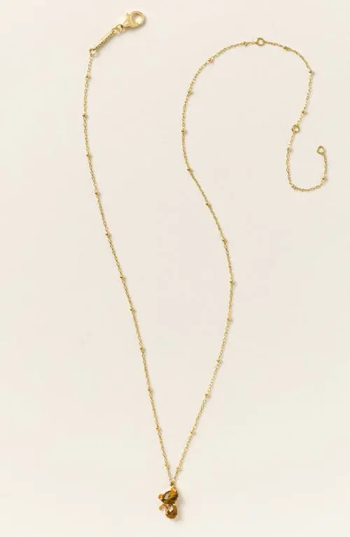 UNCOMMON GOODS Faceted Feline Cat Necklace With Tiger's Eye