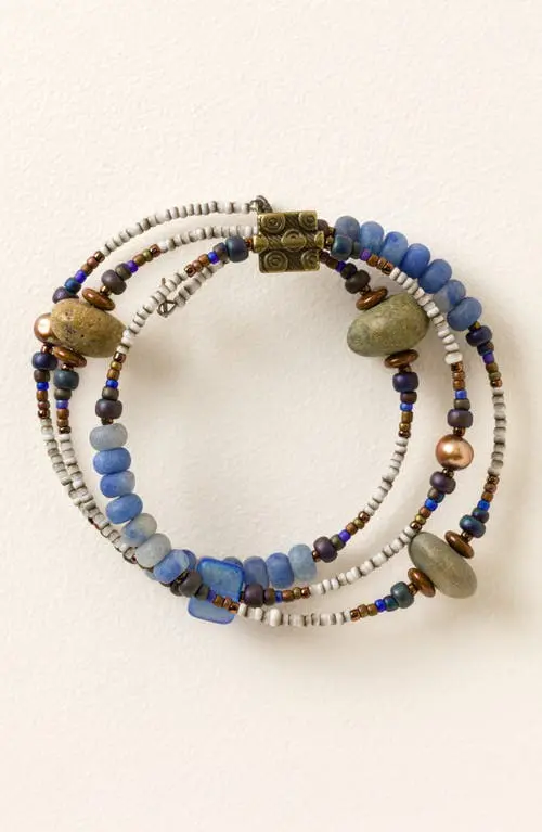 UNCOMMON GOODS Tumbled Blue Ocean Spiral Bracelet - Multi
