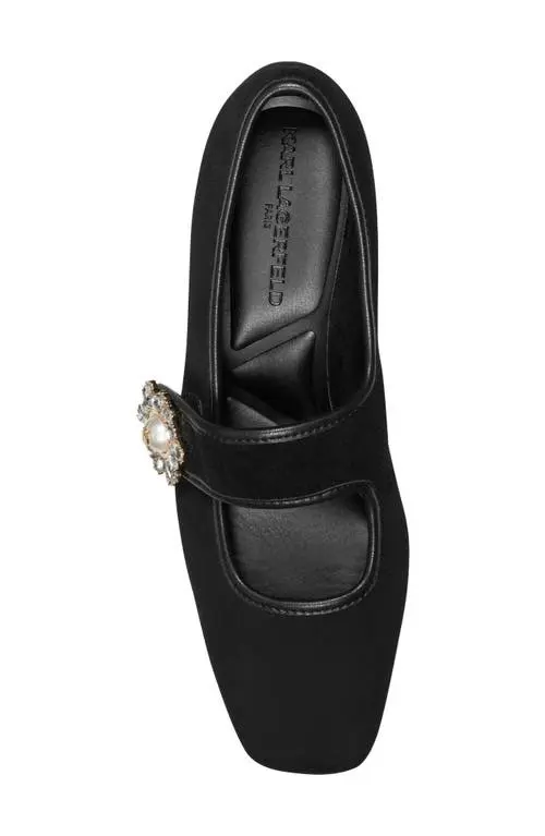 Karl Lagerfeld Paris Isabelle Ballet Flat With Crystal Brooch
