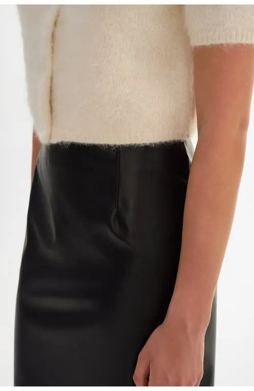 LAMARQUE Faux Leather Pencil Skirt - Black