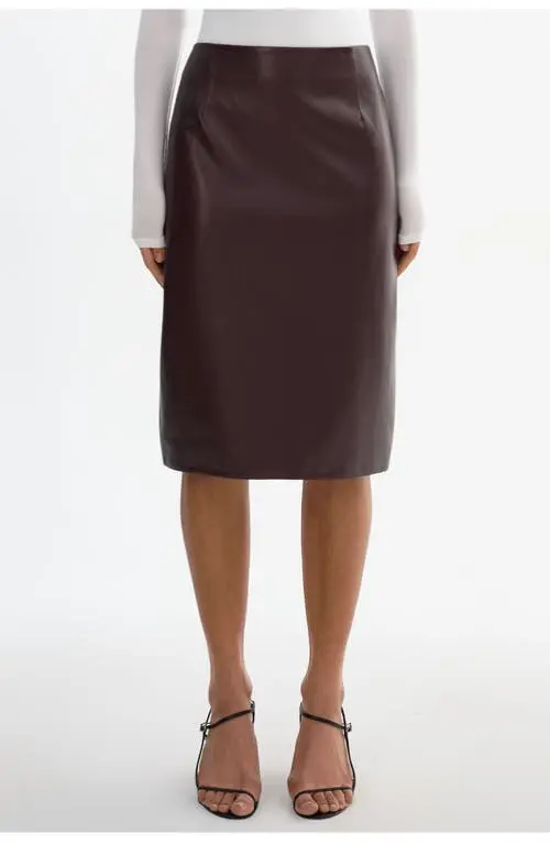 LAMARQUE Luciana | Faux Leather Pencil Skirt - Vamp