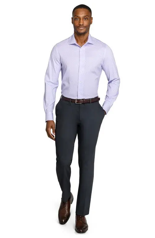 W.R.K Slim Fit Cross Geo Reworked Button-up Shirt - White/purple
