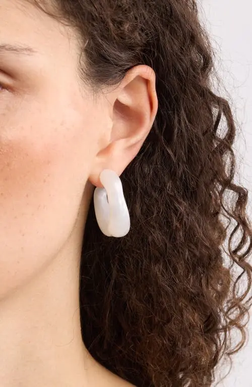Nordstrom Resin Curved Hoop Earrings - Ivory