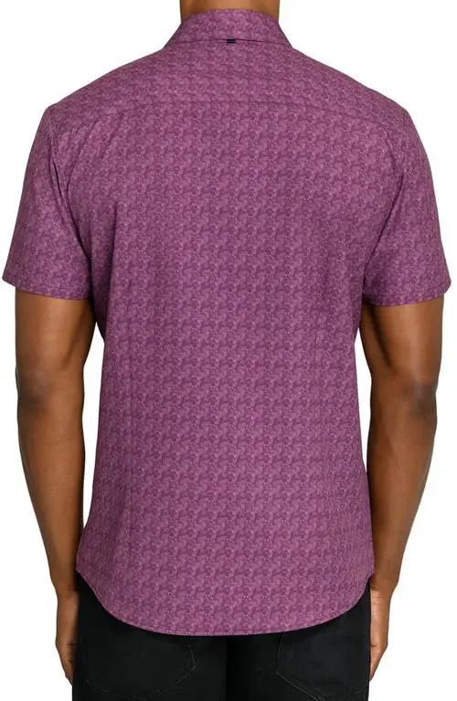 W.R.K Abstract Blur Performance Short Sleeve Button Up Shirt