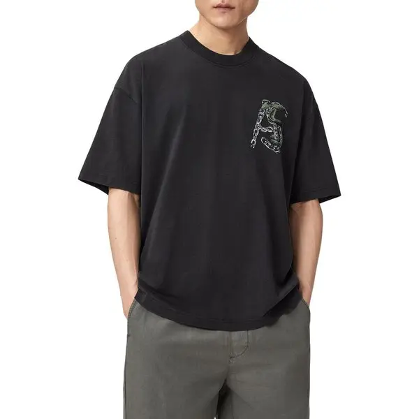 ALLSAINTS Linx Graphic T-shirt - Washed Black