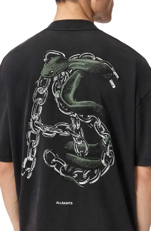 ALLSAINTS Linx Graphic T-shirt - Washed Black