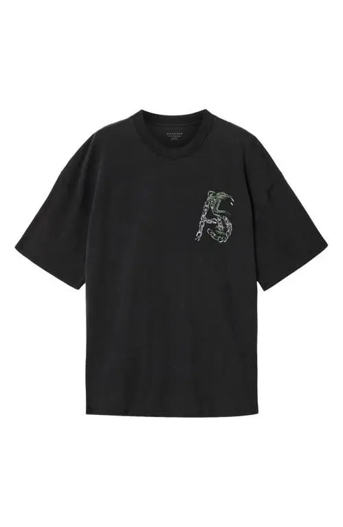 ALLSAINTS Linx Graphic T-shirt - Washed Black
