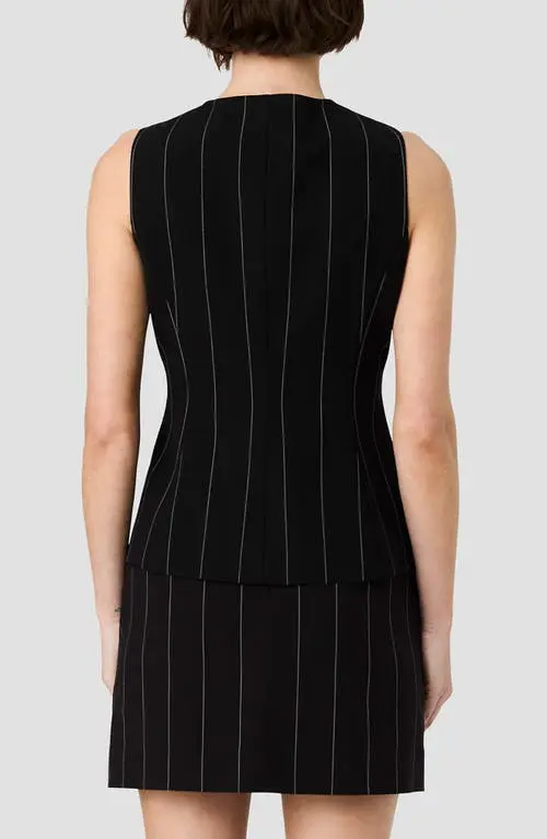 French Connection Pinstripe Button-up Tank