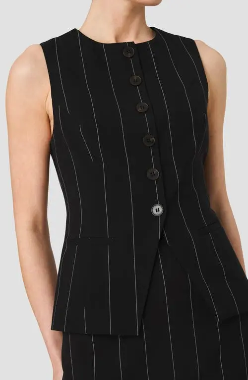 French Connection Pinstripe Button-up Tank