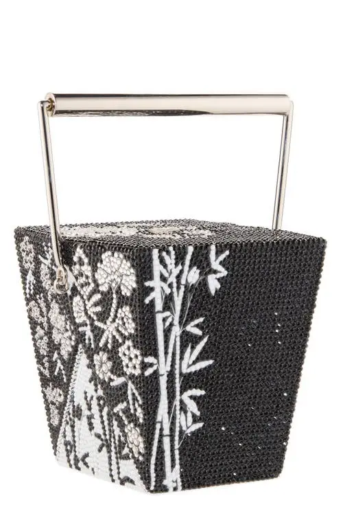 Judith Leiber Bamboo Crystal Take Out Box Evening Bag