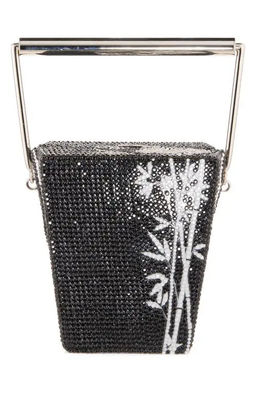 Judith Leiber Bamboo Crystal Take Out Box Evening Bag