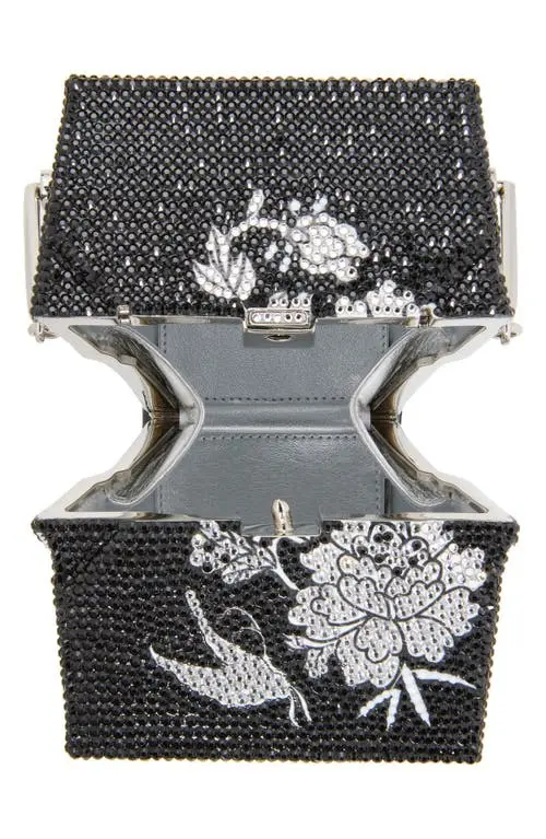 Judith Leiber Bamboo Crystal Take Out Box Evening Bag