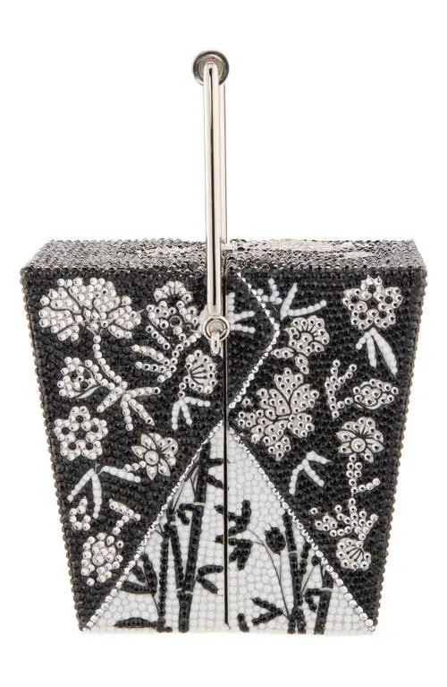 Judith Leiber Bamboo Crystal Take Out Box Evening Bag