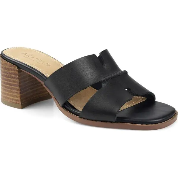 ARTISAN CRAFTED BY ZIGI Dazz Slide Sandal - Black Leather