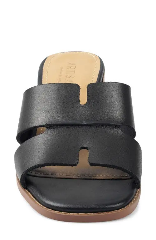 ARTISAN CRAFTED BY ZIGI Dazz Slide Sandal - Black Leather