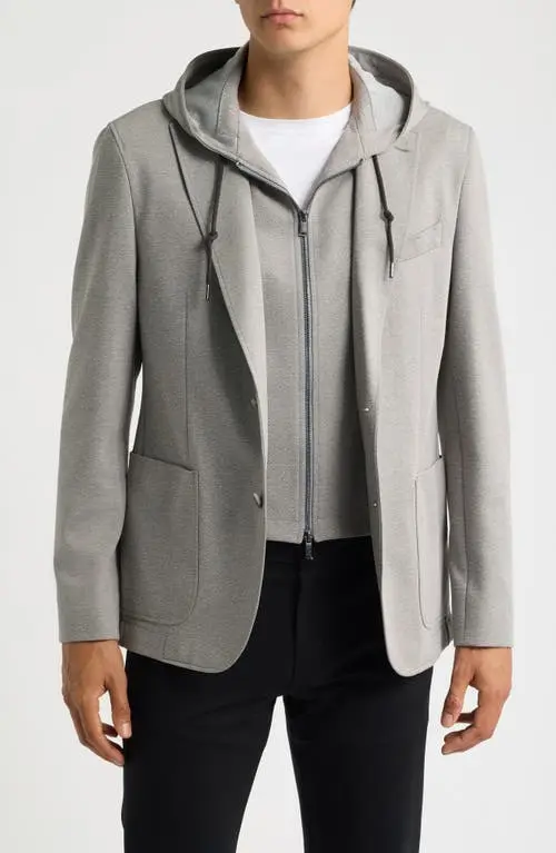 BOSS Hanry Hooded Sport Coat - Open Grey