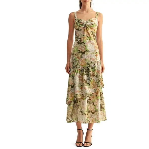 Adelyn Rae Kaya Ruffle Tiered Midi Sundress