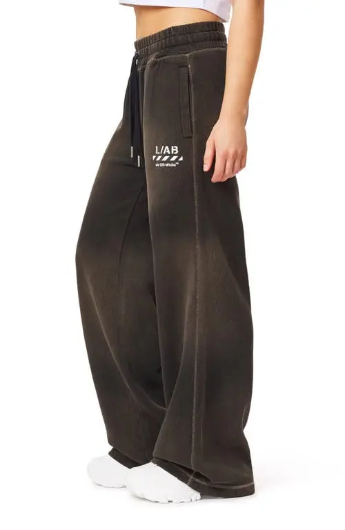 L/AB C/O OFF-WHITE Wide Leg Cotton Jersey Pants