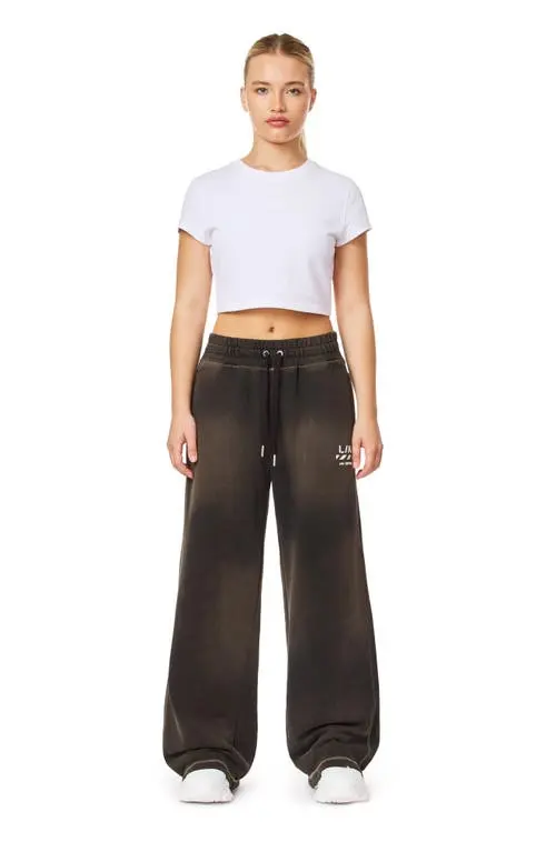 L/AB C/O OFF-WHITE Wide Leg Cotton Jersey Pants